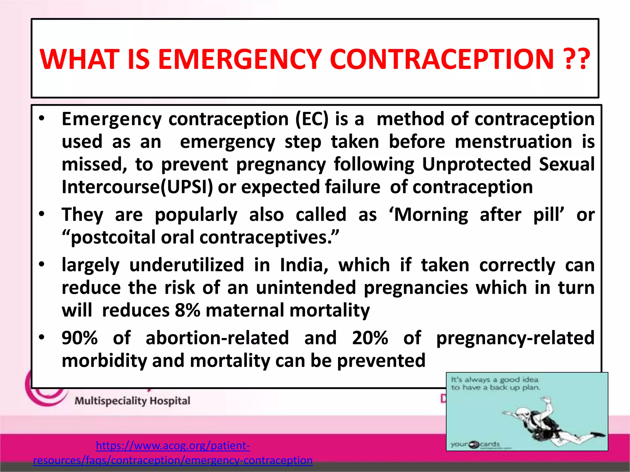 Evolution and current practices in emergency contraceptives BY DR ALKA ...