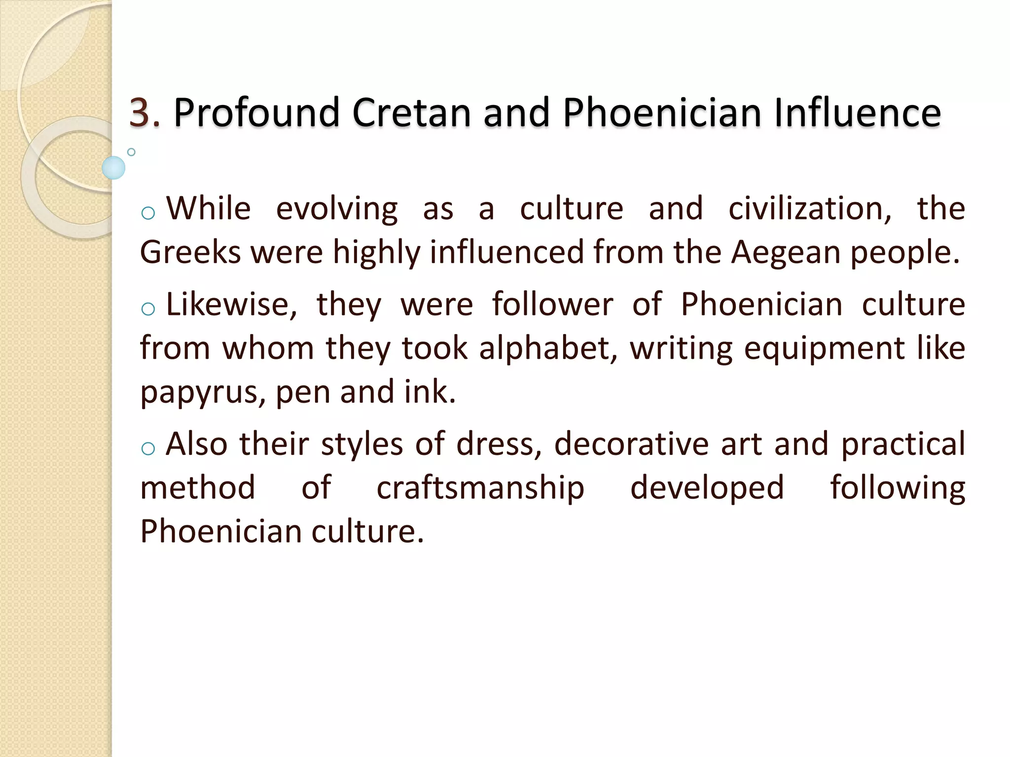 Evolution and features of greek culture | PPT
