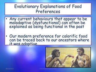 Eating: Evolution and eating introduction A2 | PPTX