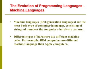 Evolution and History of Programming Languages - Software/Hardware ...