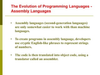 Evolution and History of Programming Languages - Software/Hardware/System | PPT