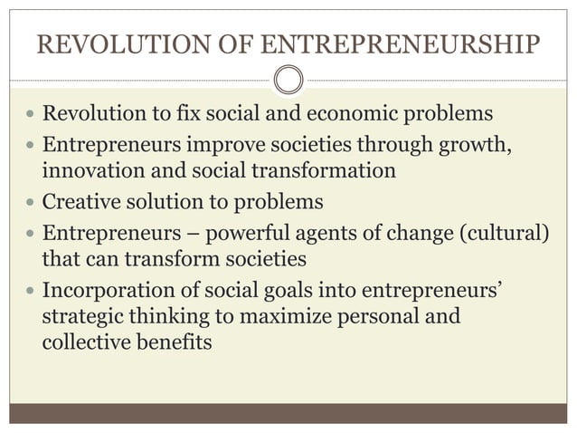 Evolution and revolution of entrepreneurship | PPT