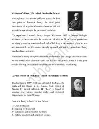Evolution and theories of evolution | PDF