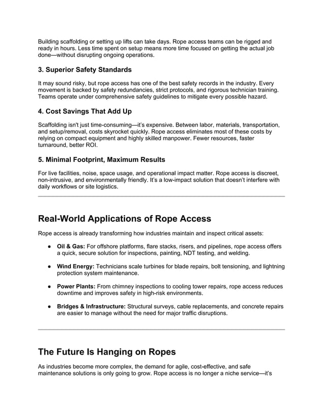 Rope Access: The Game-Changer for Safer, Faster, and Smarter Industrial ...