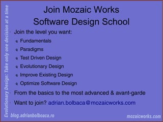 Evolutionary Design: Take Only One Decision at a Time | PPT