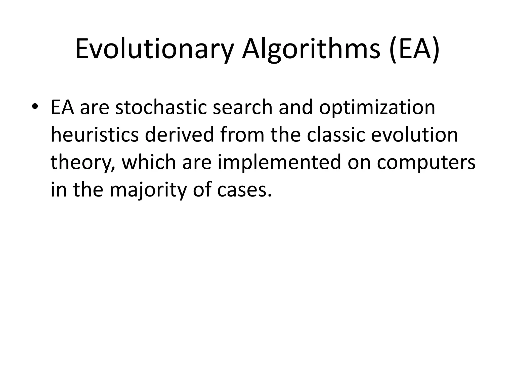 Evolutionary Algorithms | PPTX