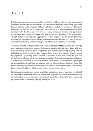Adaptive Selection in Evolutionary Algorithm thesis | PDF
