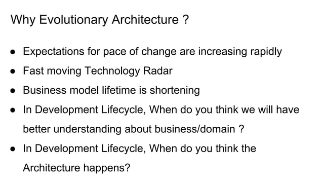 Evolutionary architecture | PPTX