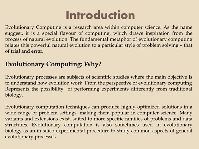 Evolutionary computing - soft computing | PPTX