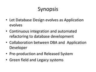 Evolutionary database design | PPT