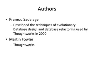 Evolutionary database design | PPT