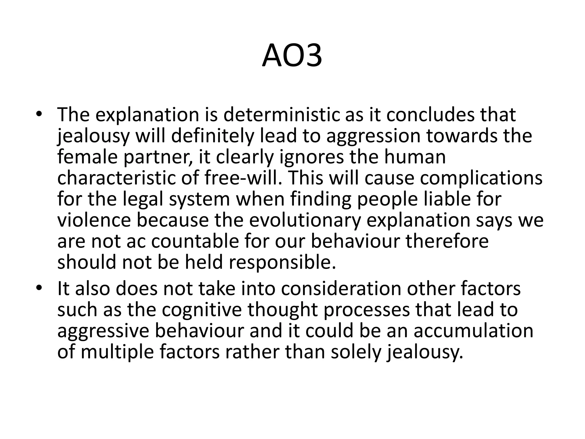Evolutionary explanation of Aggression | PPTX