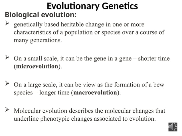 Evolutionary Genetics 1 2022.ppsx ppt pdf | PPT