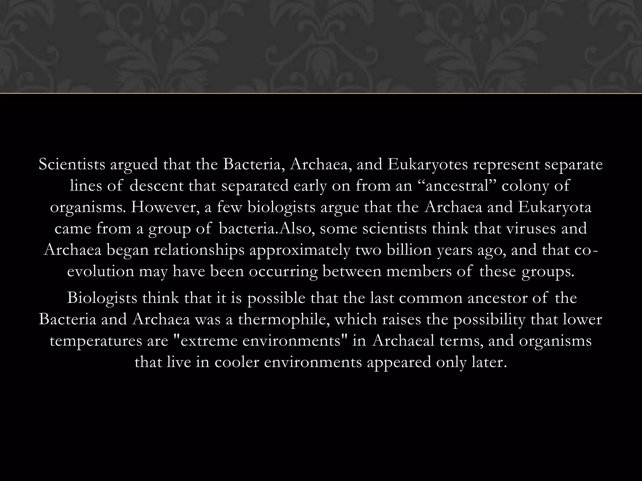 Evolutionary history of archaea and bacteria | PPTX