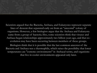 Evolutionary history of archaea and bacteria | PPT