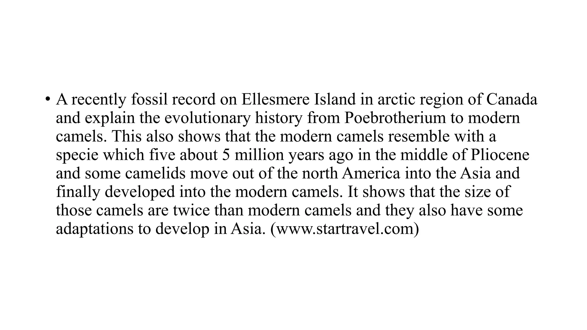 Evolutionary history of camels | PPTX