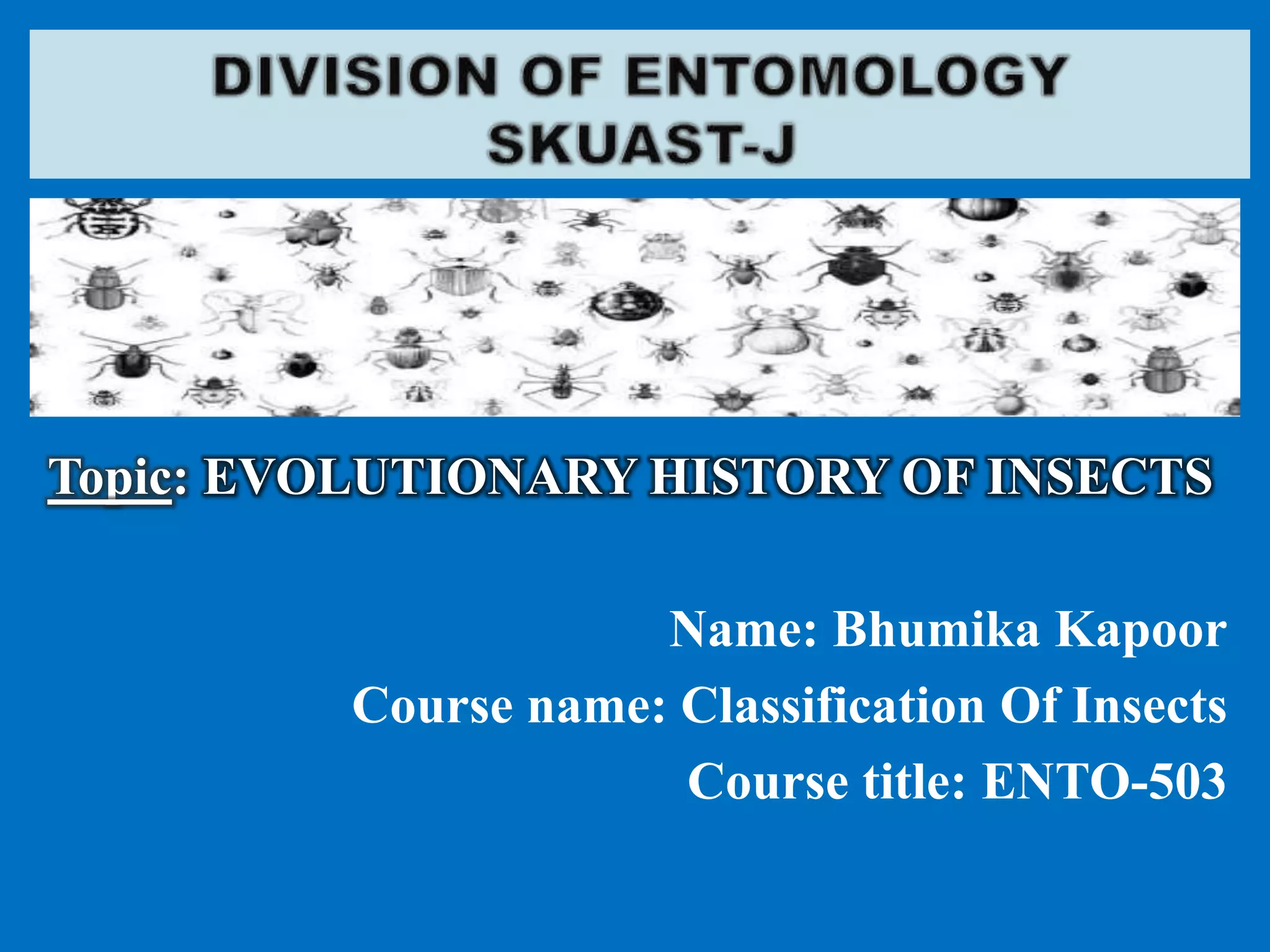 Evolutionary history of insects | PPTX