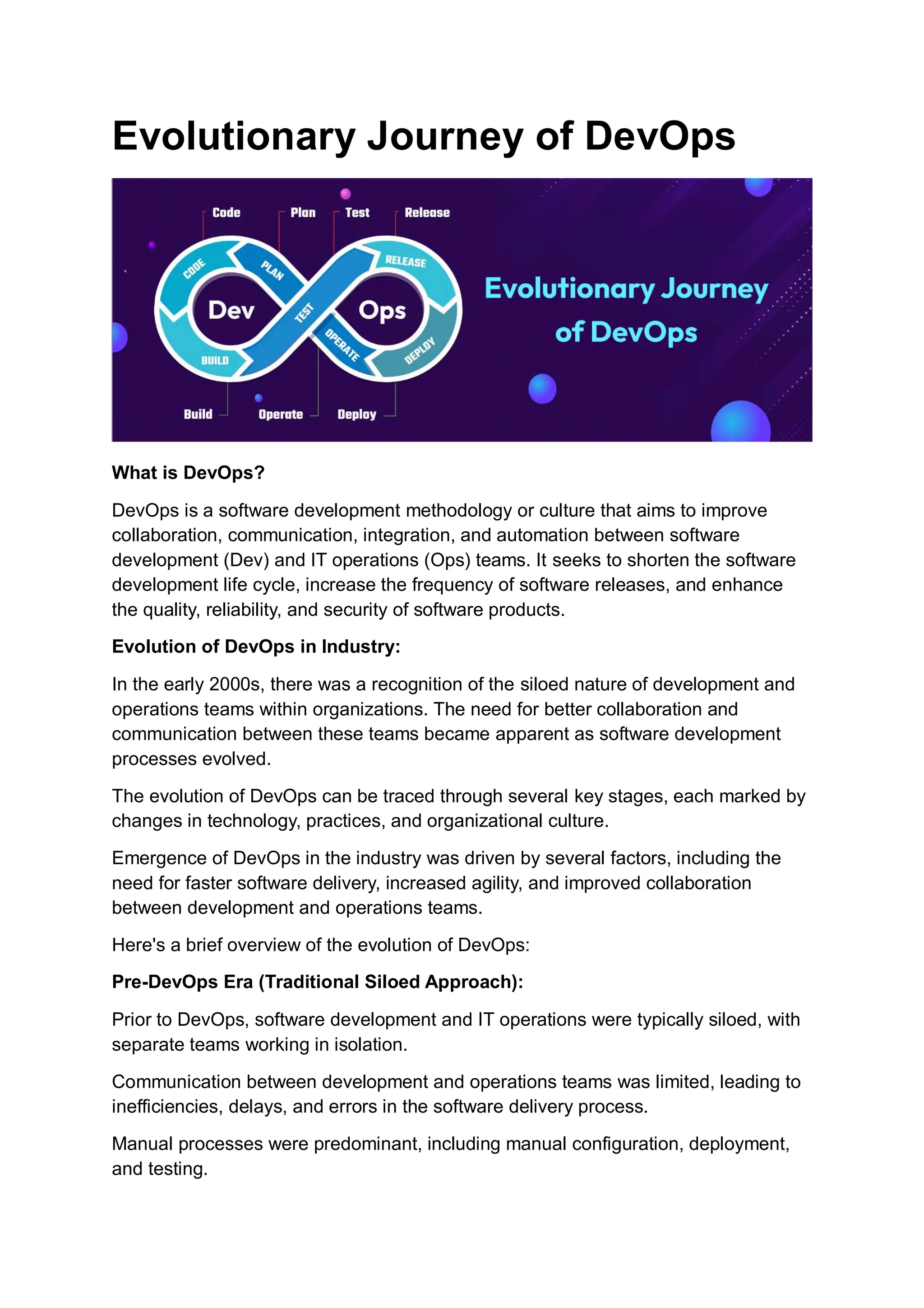 Evolutionary Journey of DevOps . | PDF