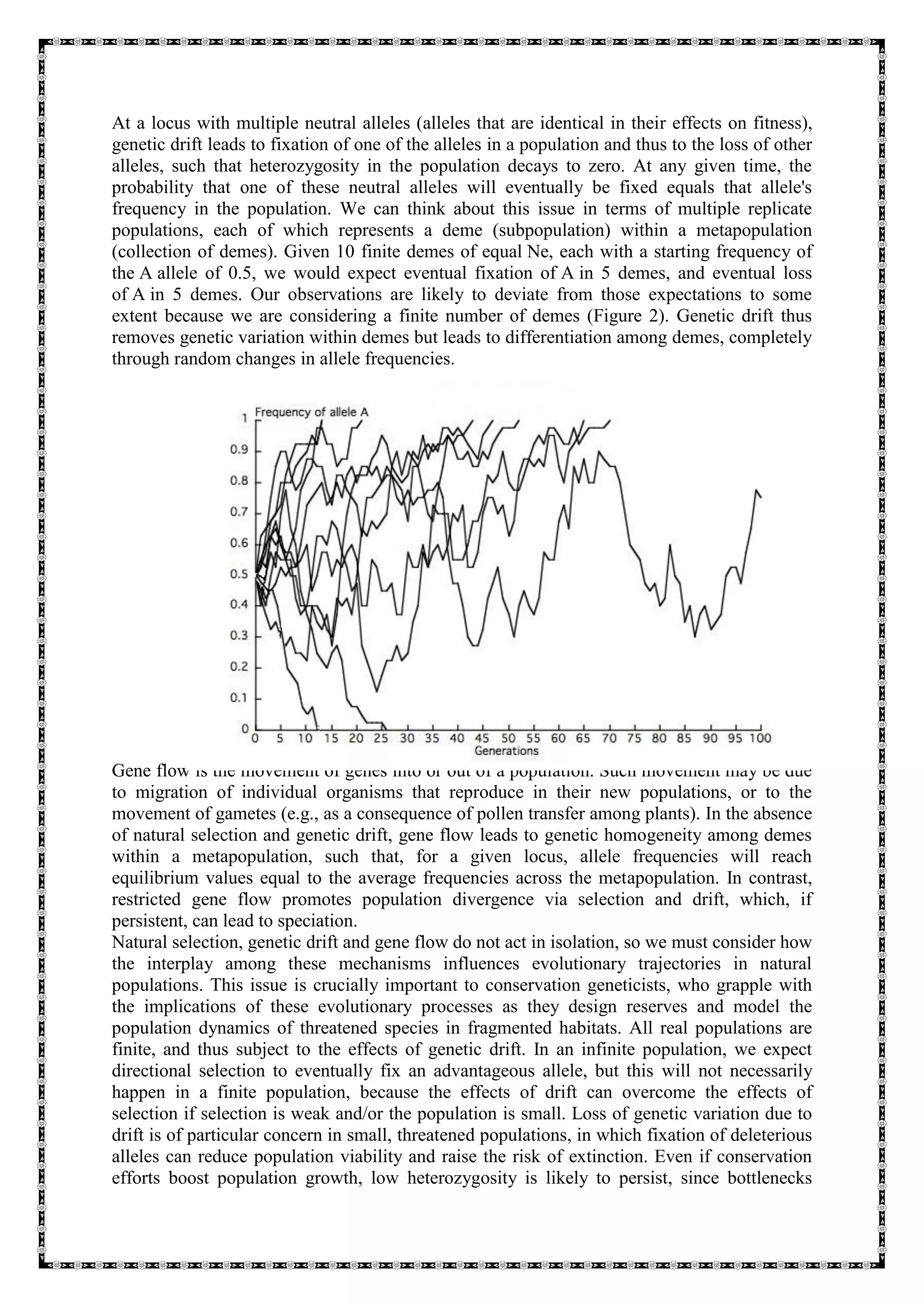 Evolutionary mechanisms population size, genetic drift, gene flow | PDF
