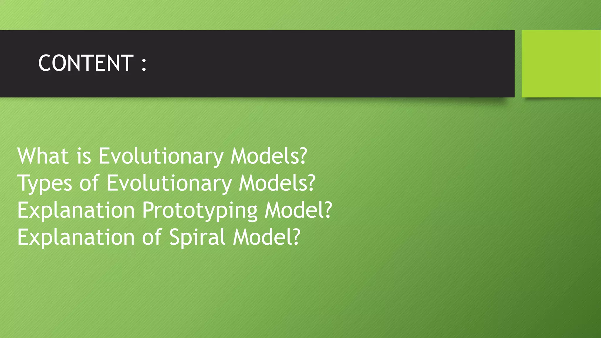 Evolutionary models | PPTX