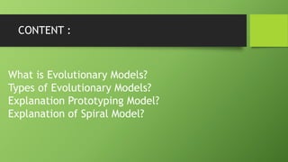 Evolutionary models | PPTX