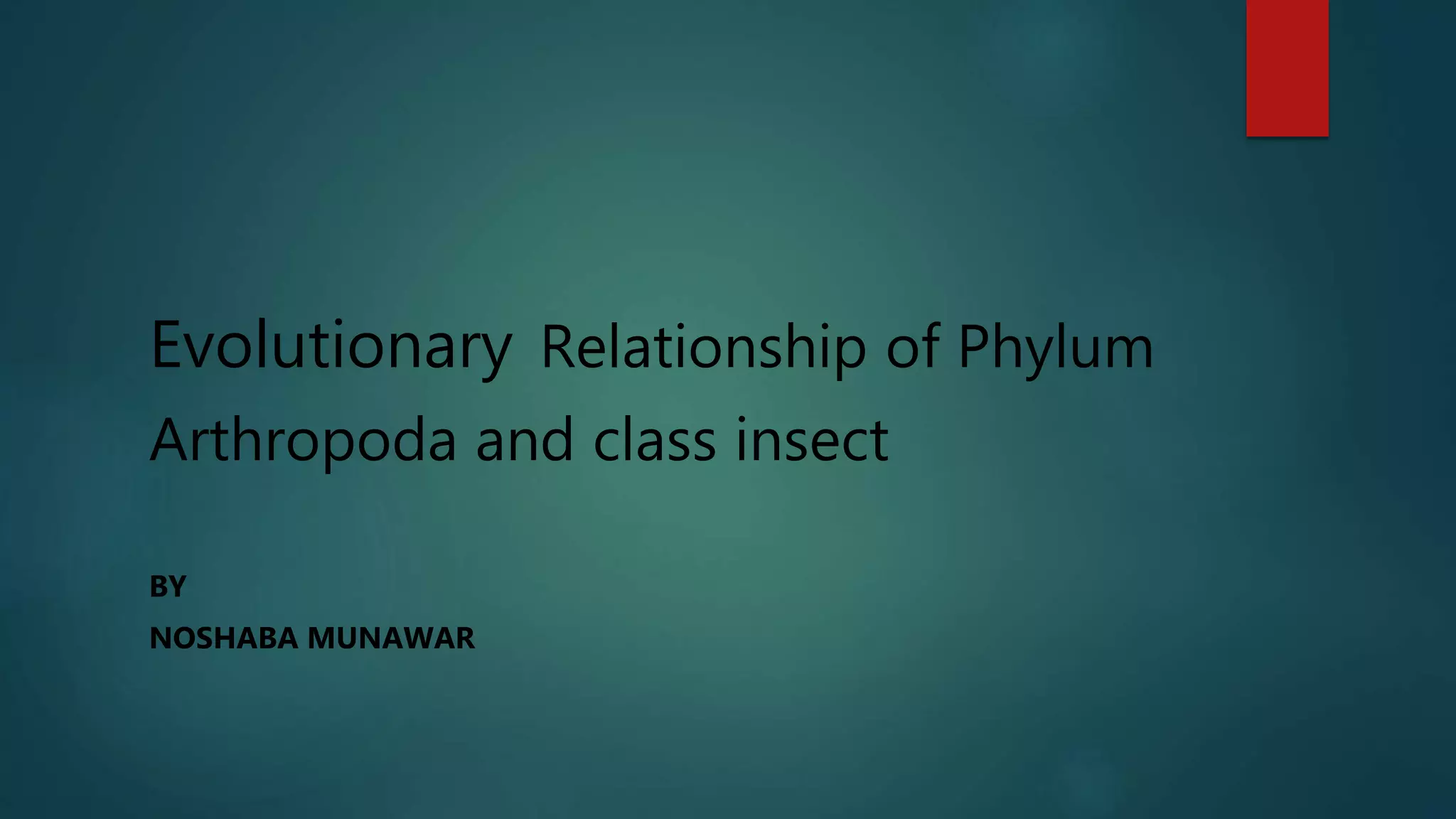 Evolutionary relationship of phylum Arthropda and class insecta | PPTX