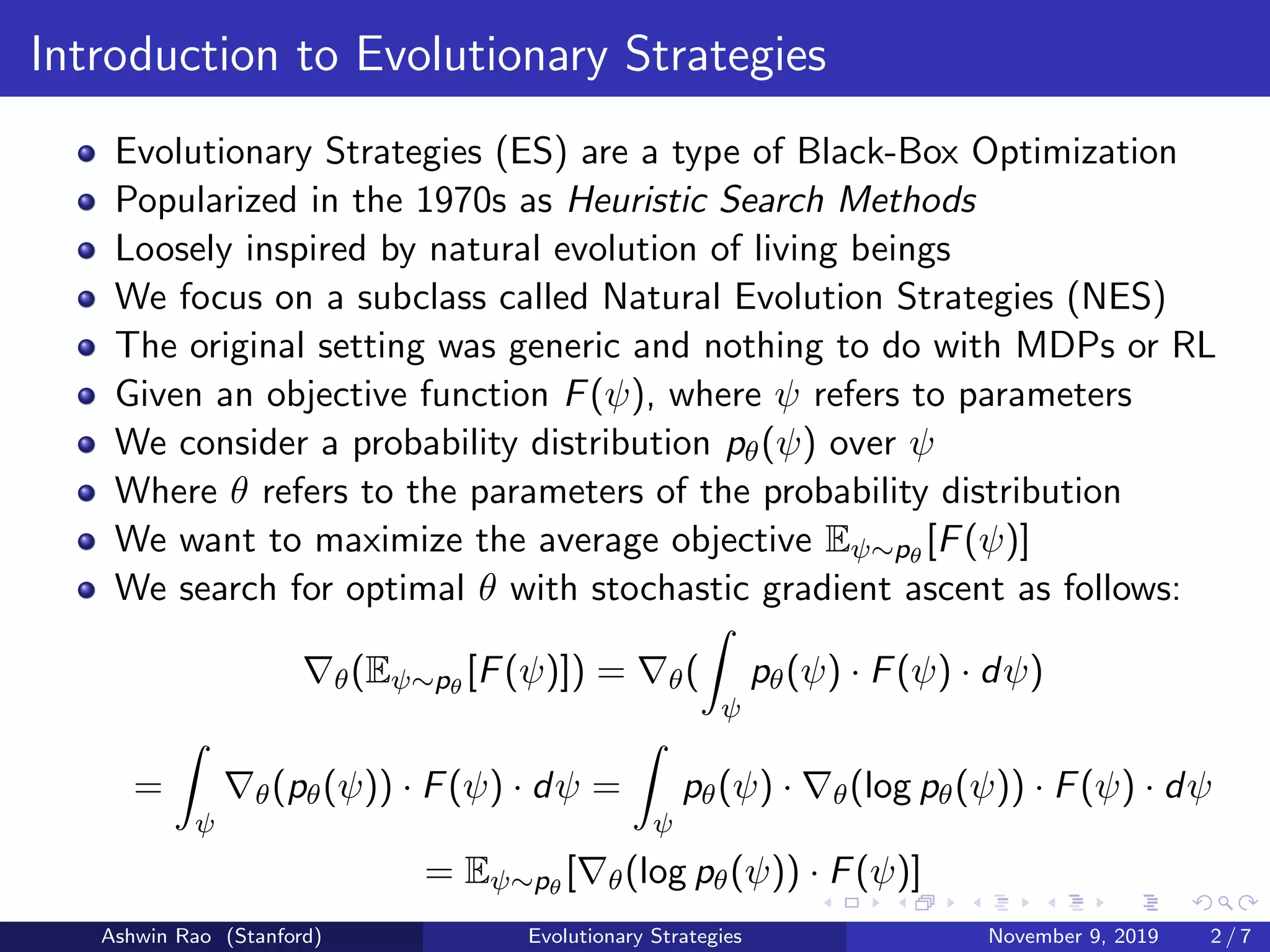 Evolutionary Strategies as an alternative to Reinforcement Learning | PPT