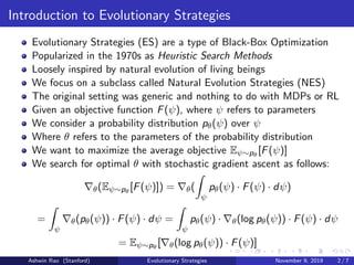 Evolutionary Strategies as an alternative to Reinforcement Learning | PPT