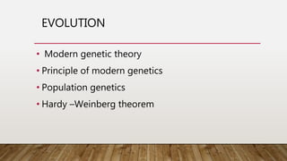 Evolutionary synthesis and hardy weinberg theorem | PPT