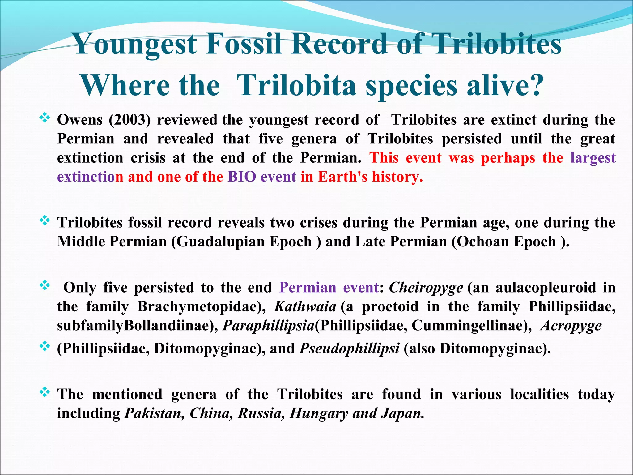 Evolutionary trends in trilobites | PPT