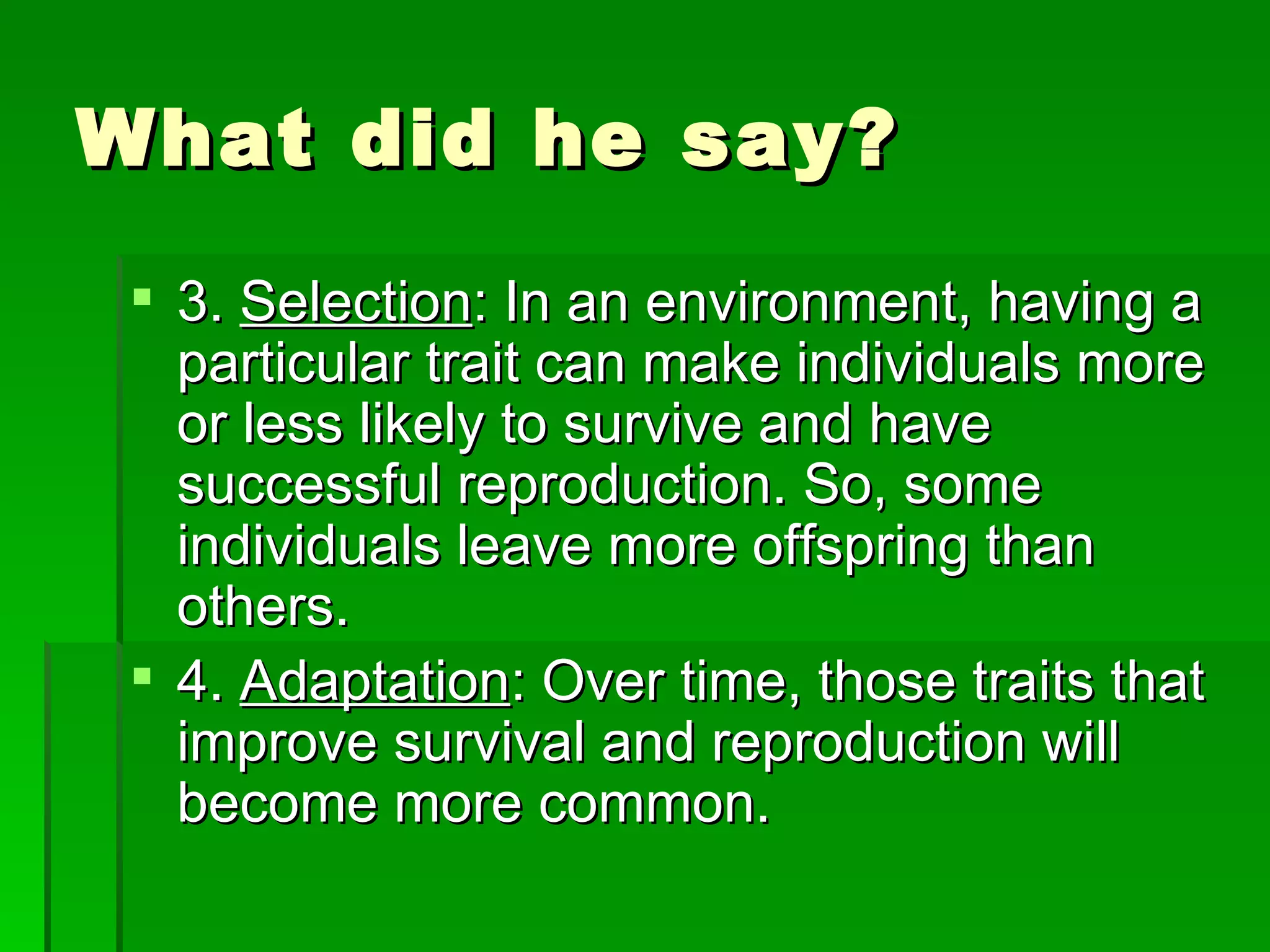 Evolution by natural selection | PPT