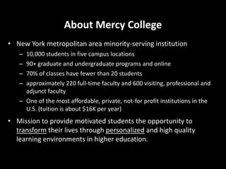 Evolution of Digital Storytelling at Mercy College | PPT