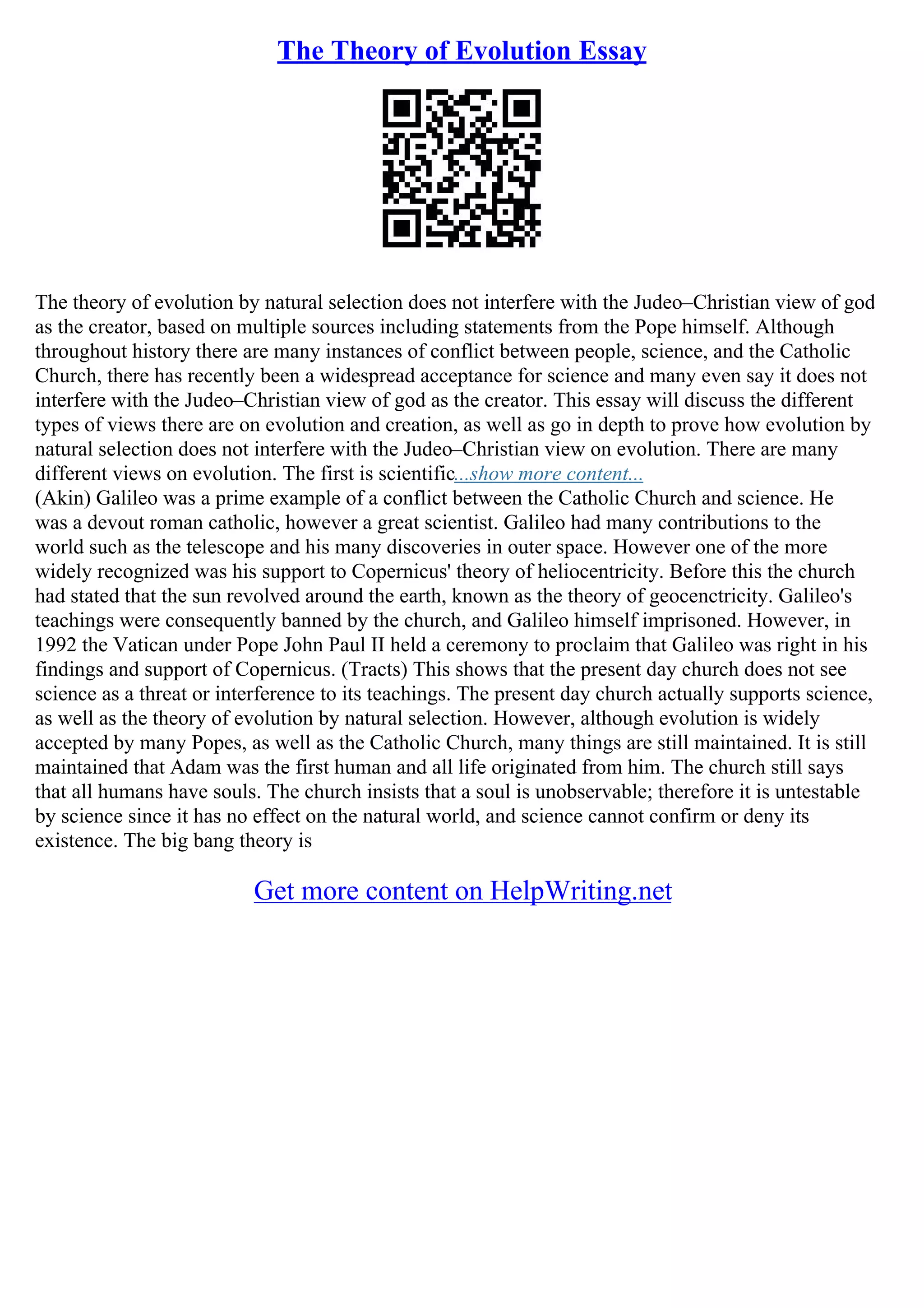 Evolution Essay | PDF