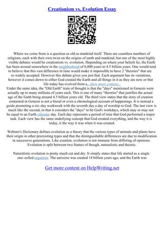 Evolution Essay | PDF