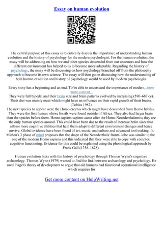 Evolution Essay | PDF