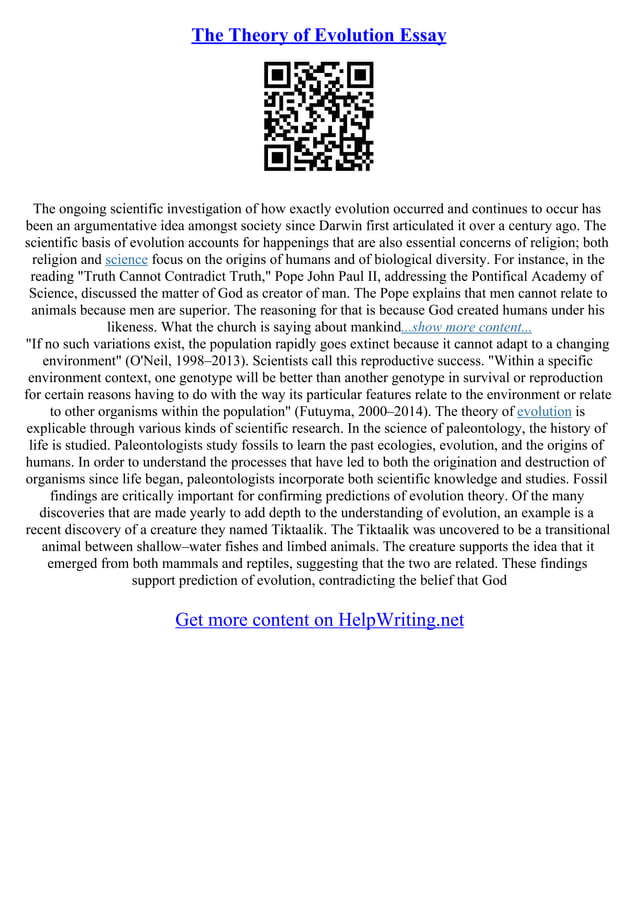 Evolution Essay | PDF