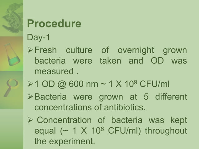 Evolution in bacteria by the use of antibiotic | PPT