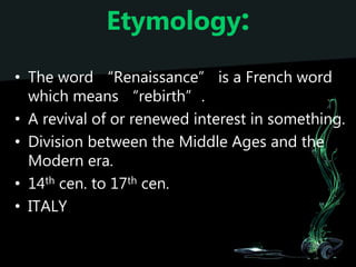 Evolution in renaissance paper 1 | PPT