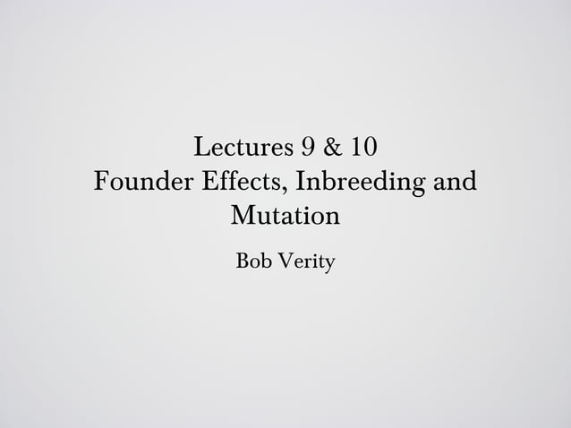 Evolution Lectures 9&10 | PPT