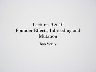 Evolution Lectures 9&10 | PPT
