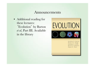 Evolution lectures WK6 | PPT