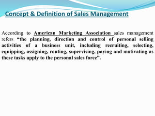 Evolution ; meaning of sales management | PPTX