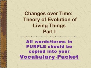 Evolution notes part 1 | PPT | Biological Sciences | Science