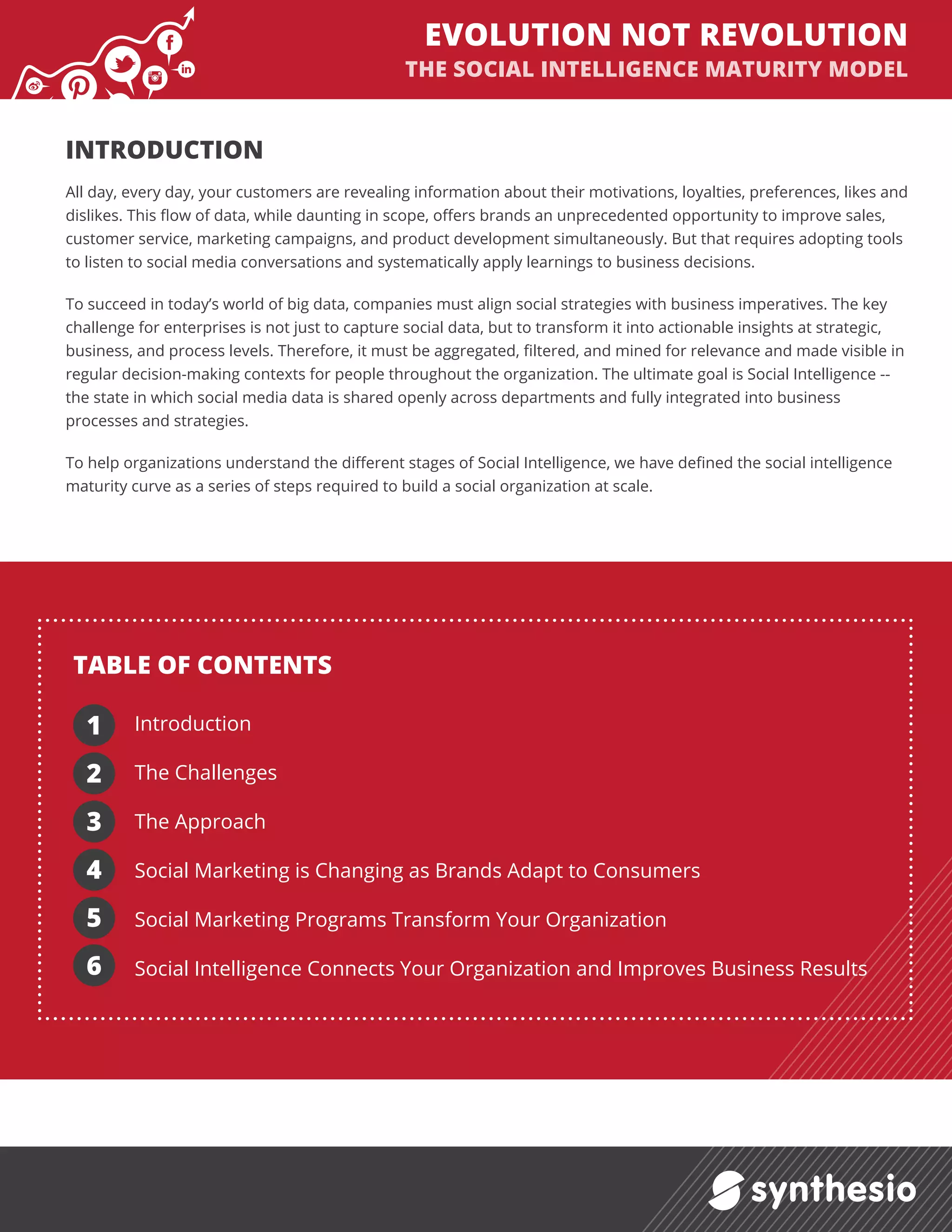 Evolution Not Revolution: The Social Intelligence Maturity Model | PDF