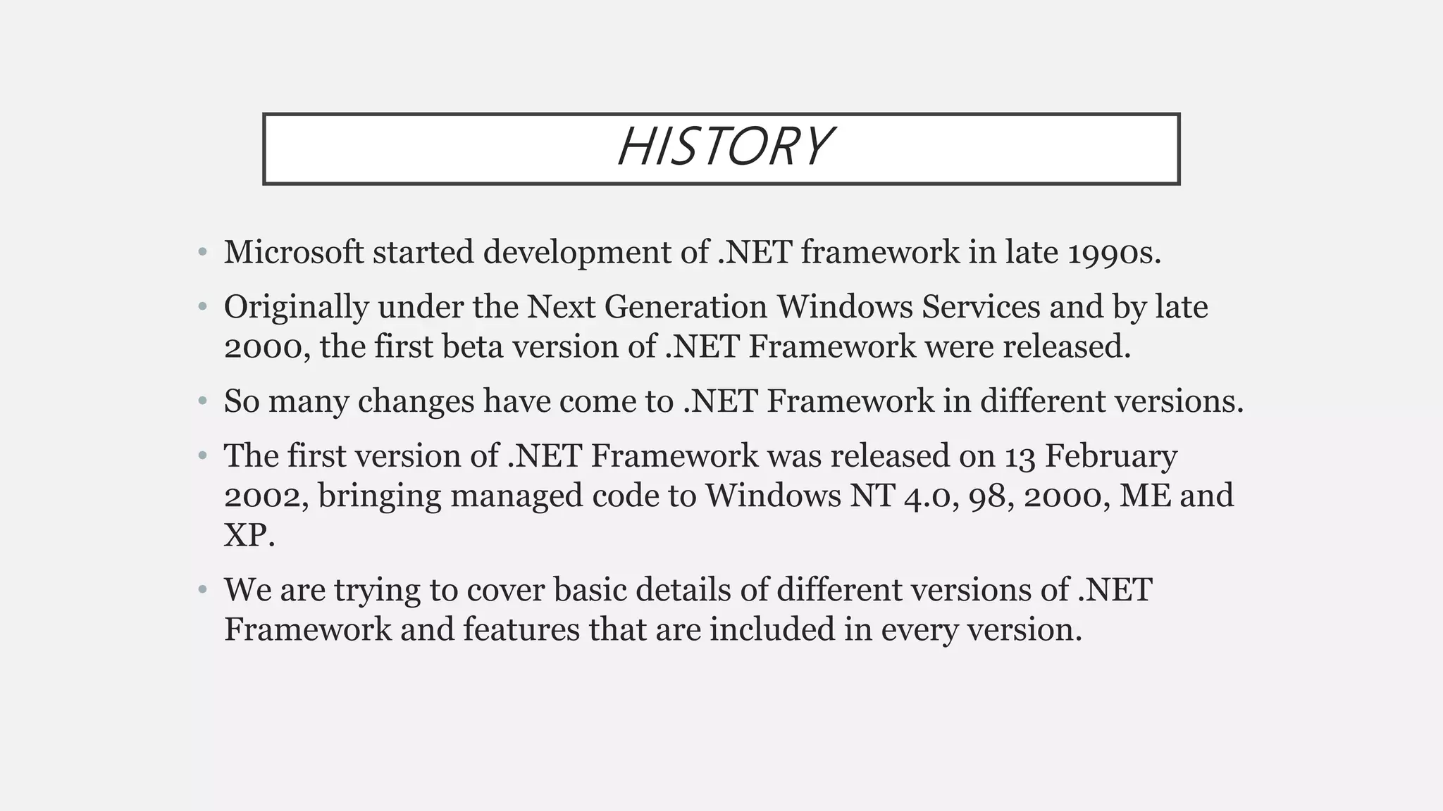 Evolution of .net frame work | PPT
