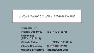 Evolution of .net frame work | PPT