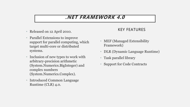 Evolution of .net frame work | PPT