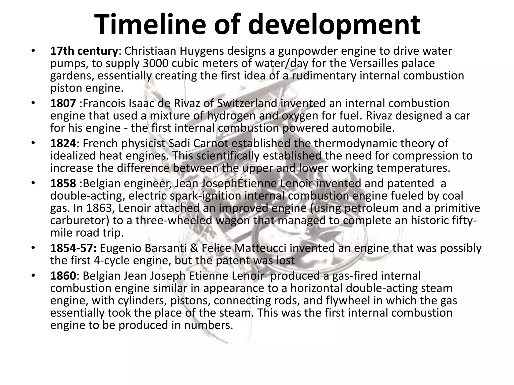 Evolution of 1st combustion engine | PPTX | Chemistry | Science
