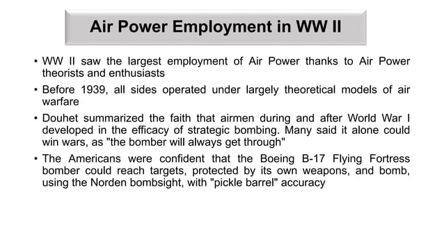 historical Evolution of Air Power Theories | PPTX