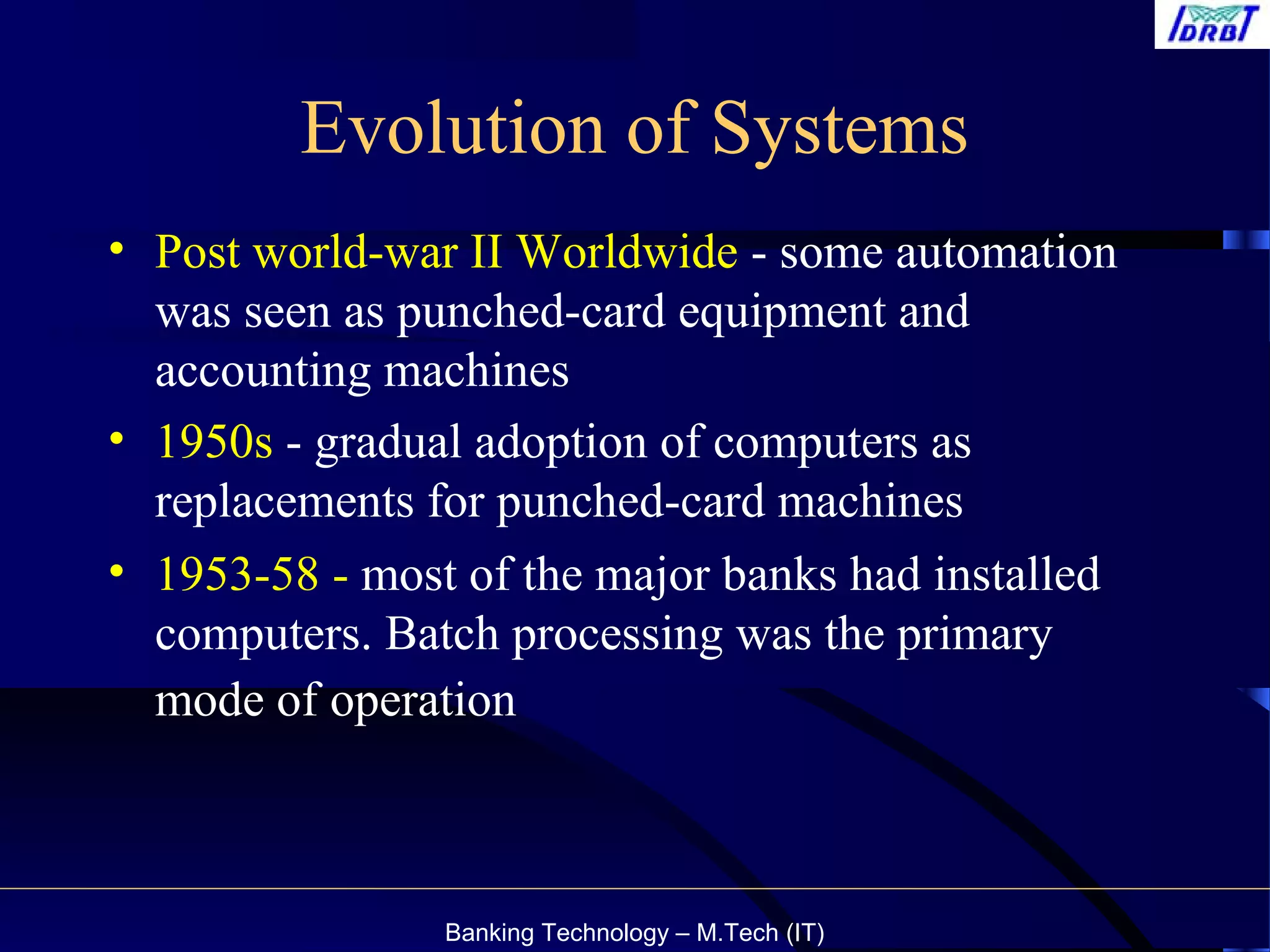 Evolution of banking technology | PPT